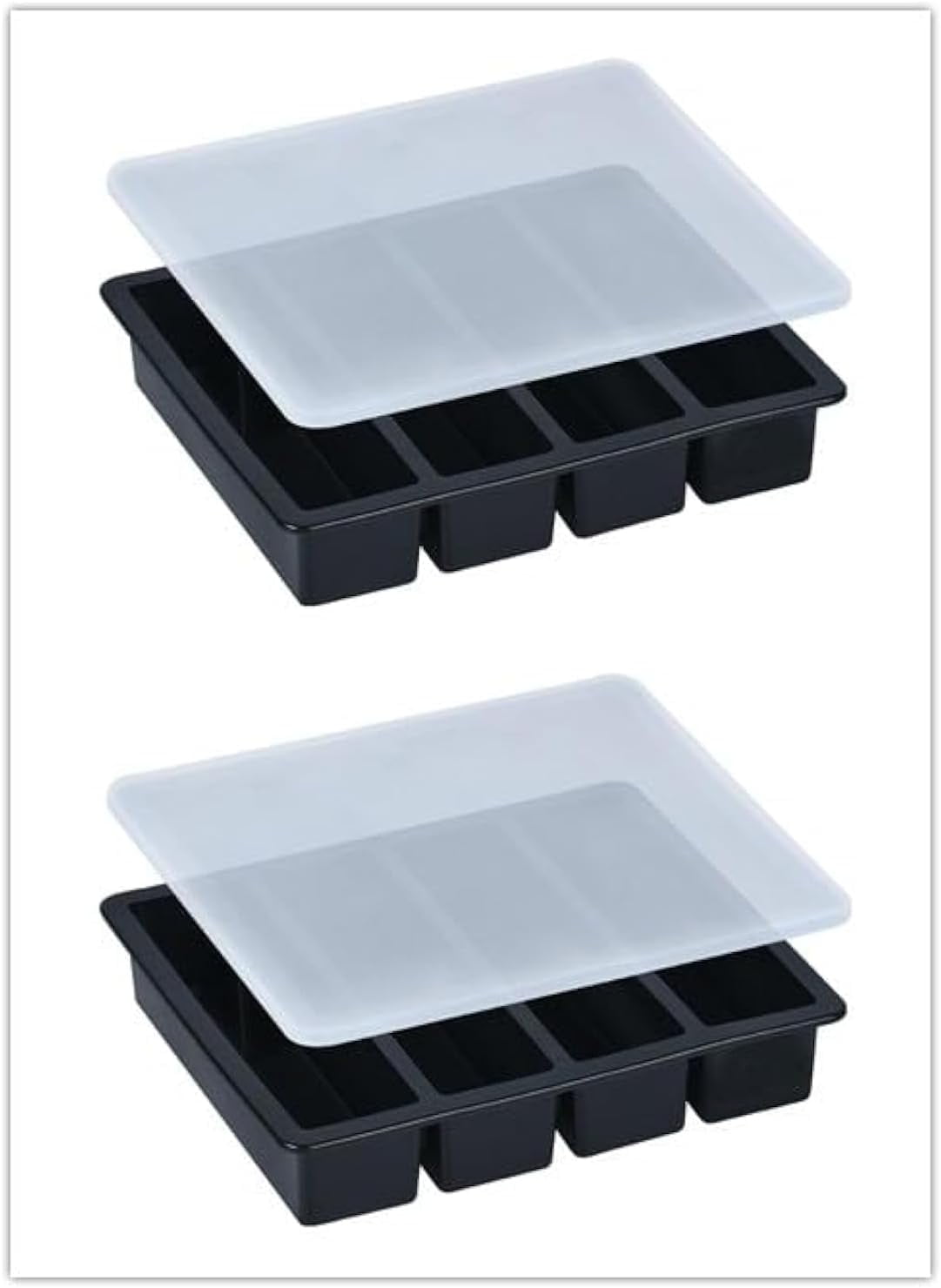 Large and Long Ice Cube Tray 2 Pack Silicone Freezing Container Sticks ...