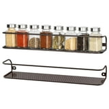 Large and Wide Wall-mounted Spice Storage Rack, 2-Pack in Brown ...