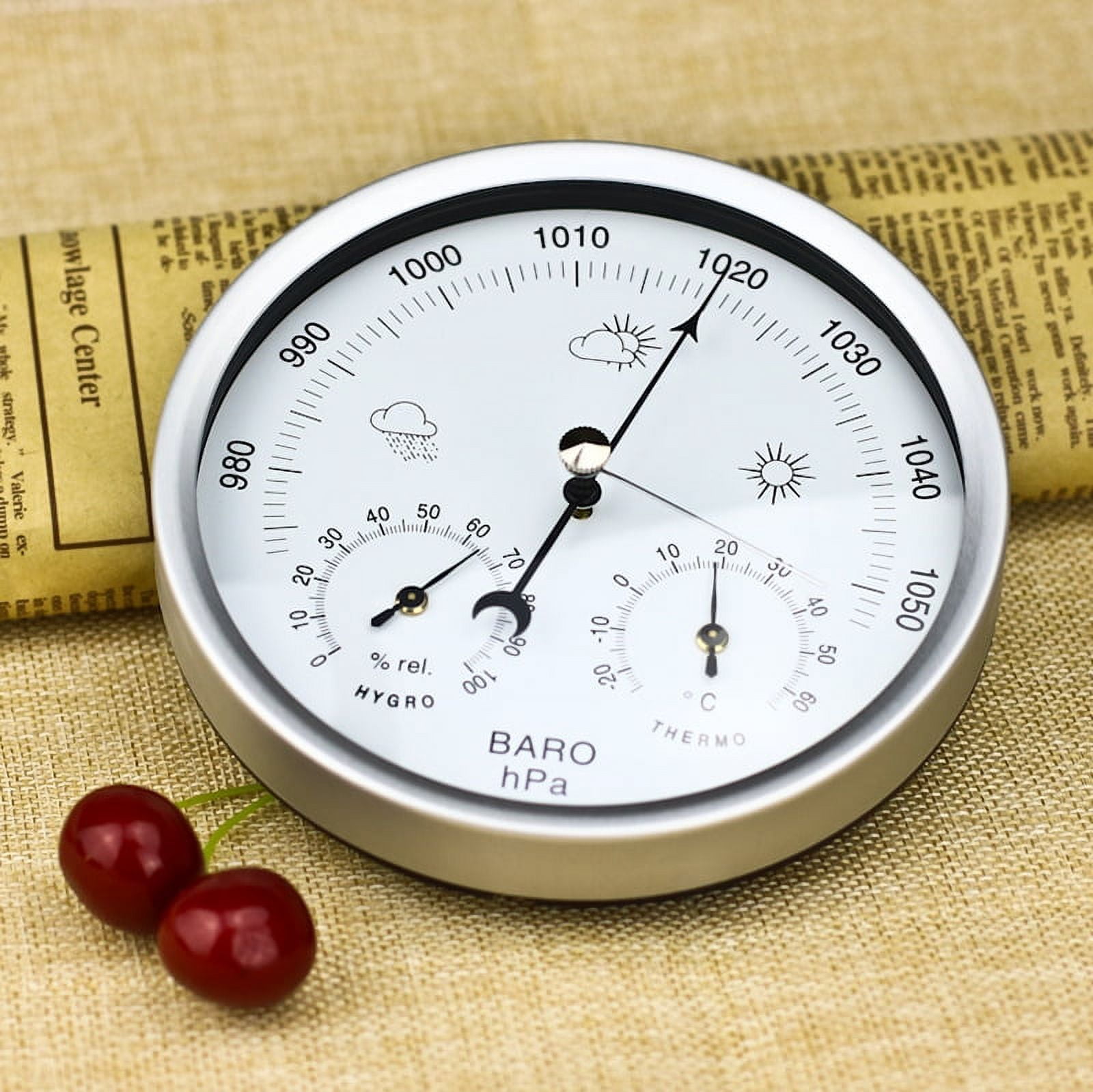 Zkysteio Large barometer thermometer hygrometer barometer weather ...
