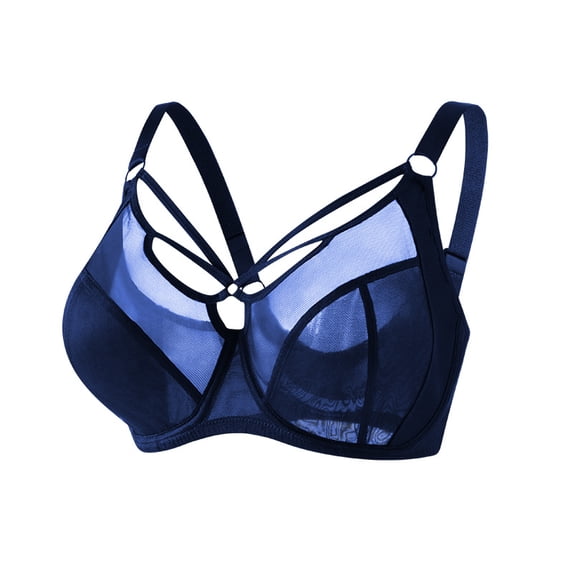 Large bust minimizing mesh bra with soft underwire, ultra-thin, side ...