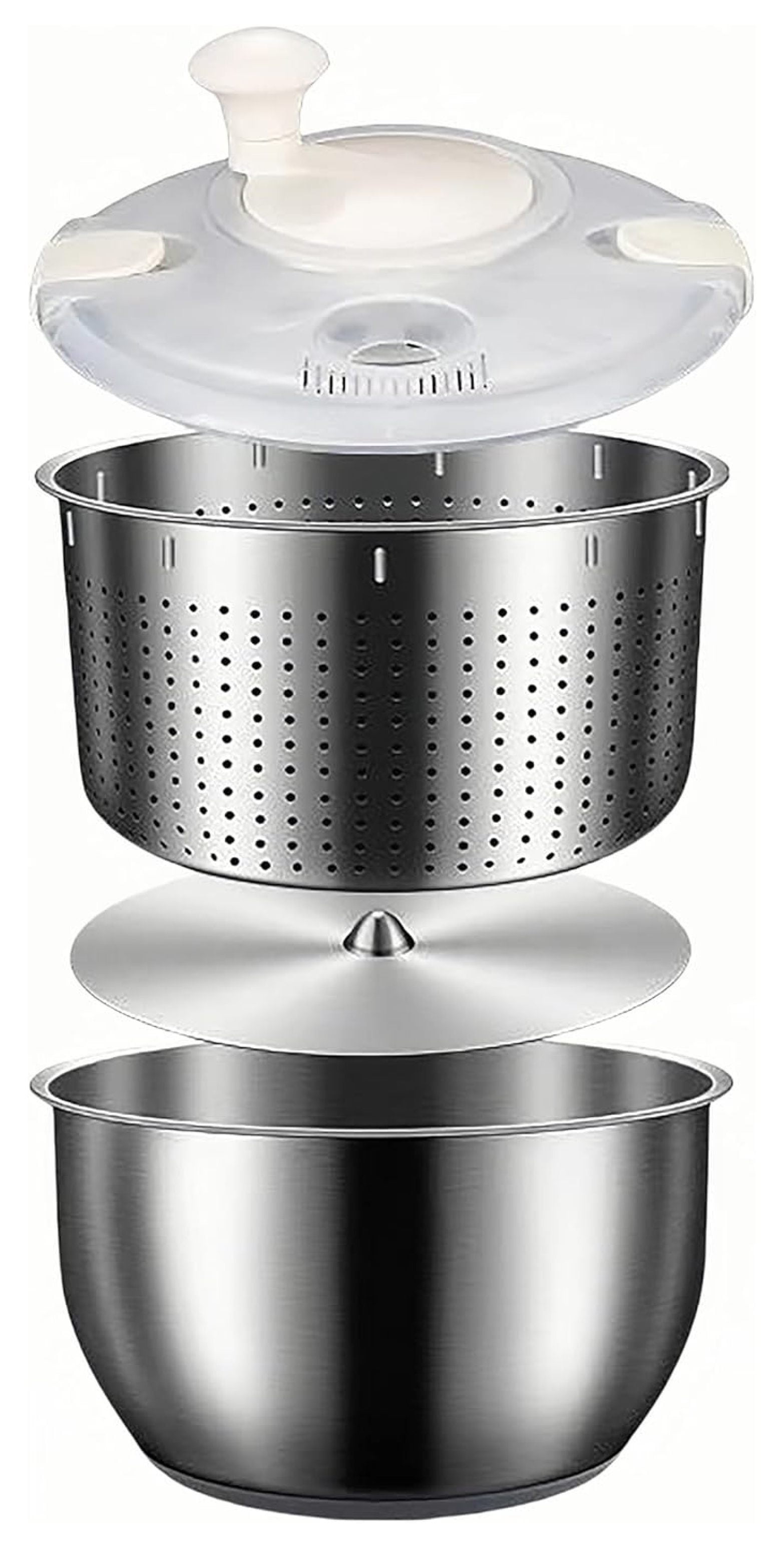 Large capacity 6L Stainless Steel Salad Spinner, Vegetable Spinner ...