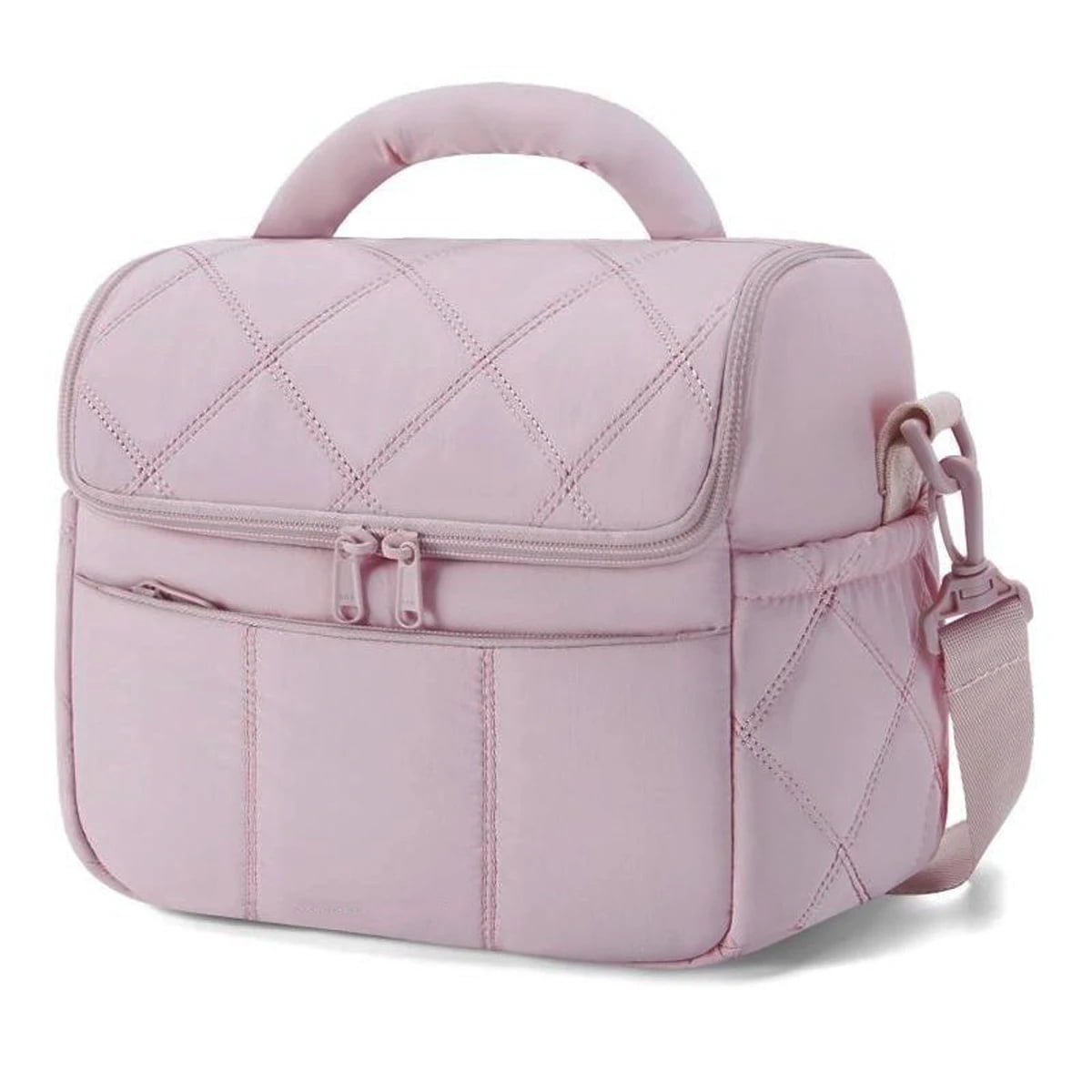 Large capacity portable lunch bag, lightweight quilted insulation bag ...