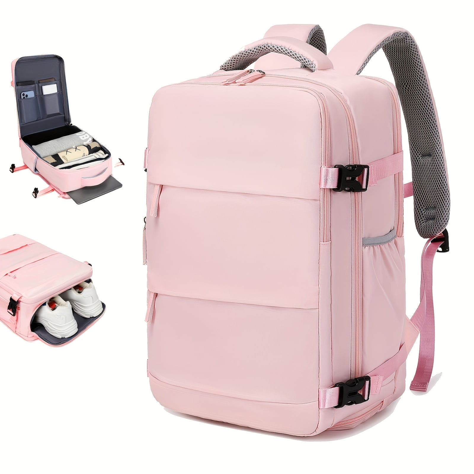 Large capacity travel backpack with shoe organizer compartment ...