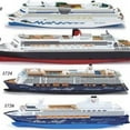 Large cruise ship Queen Mary luxury cruise passenger ship speedboat ...