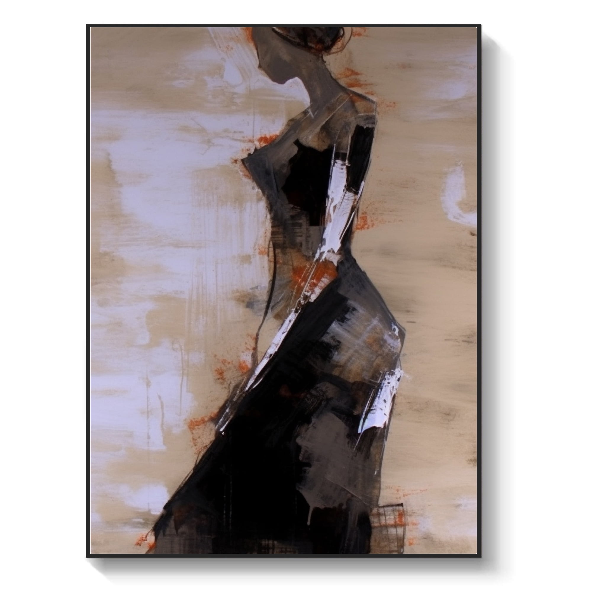 Large female portrait handmade abstract oil painting, 100% handmade oil painting, room art ...