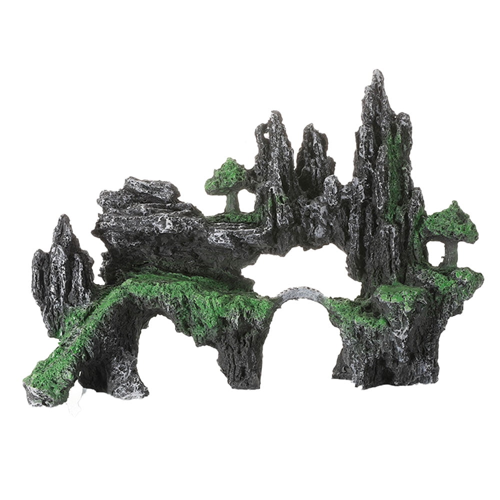 Large fish tank decoration, aquarium decoration tree house mountain ...