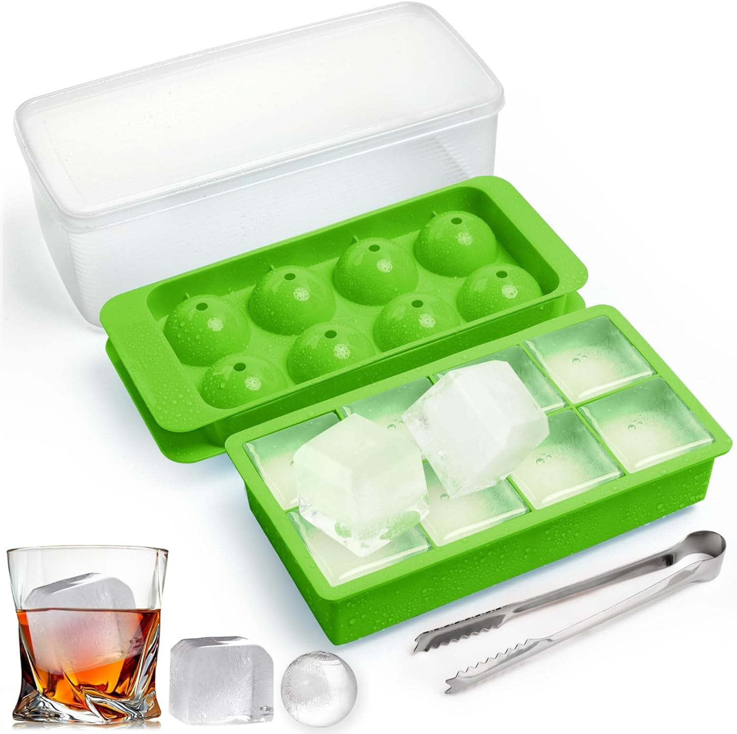 Large ice cube molds,16 Ices,2 INCH,Easy Release,Large ice cube molds ...