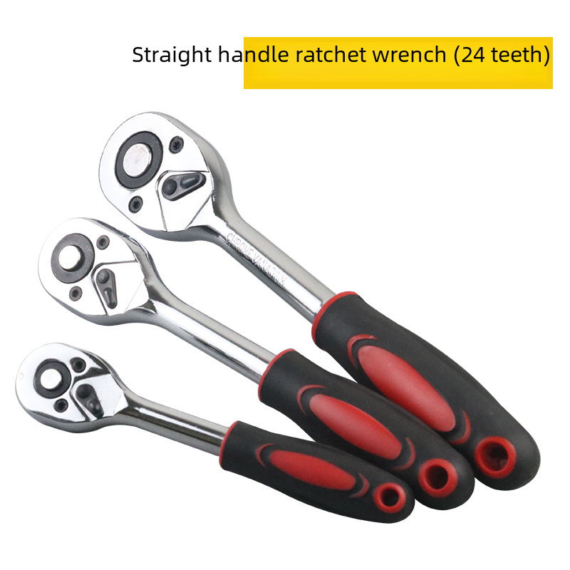Large, medium and small flying ratchet wrenches with 24 teeth straight ...
