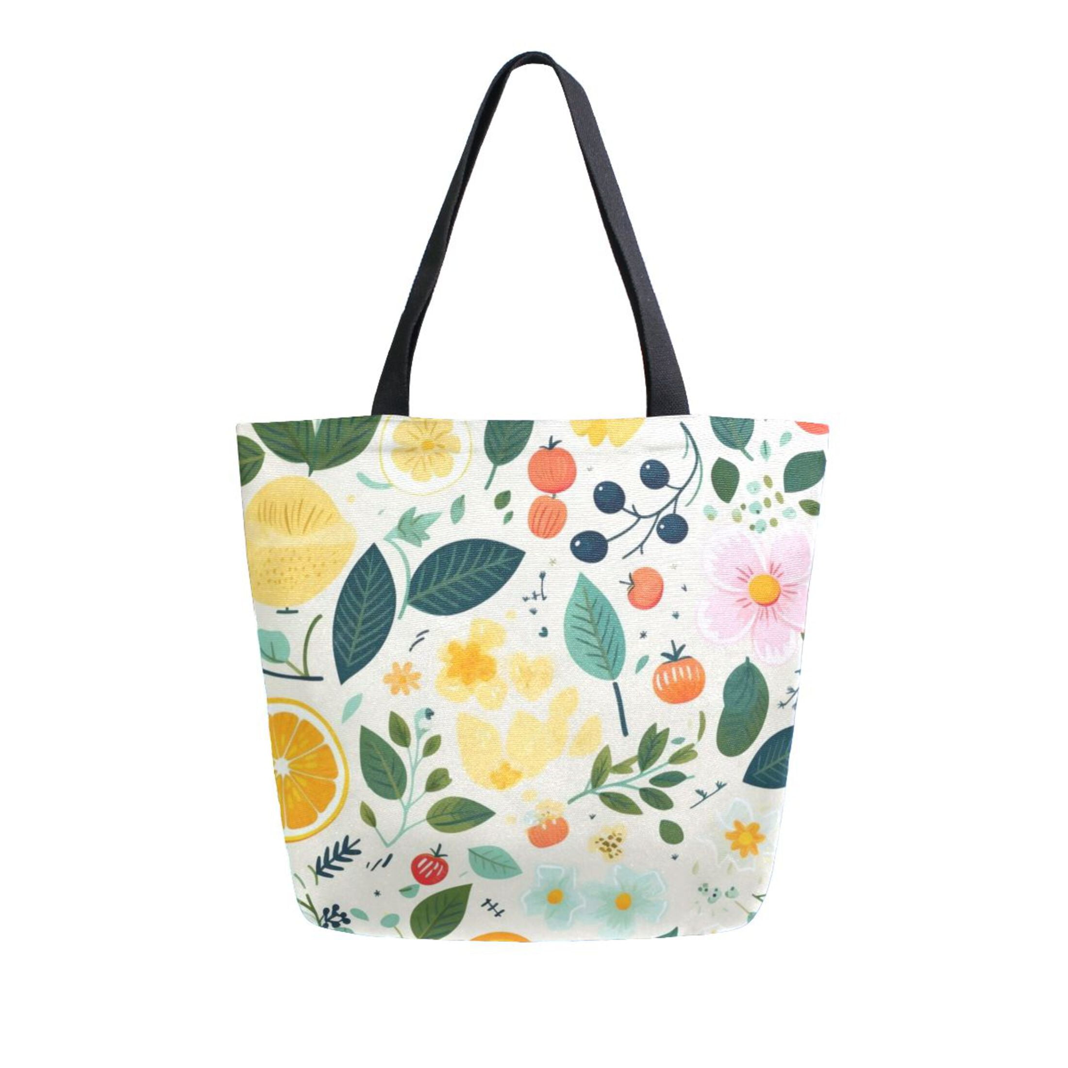 Large opening canvas tote bag, thickened canvas shopping bag, commuter ...