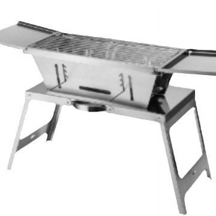 Large outdoor stainless steel barbecue grill is portable and folds in ...
