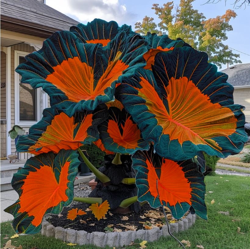 Large perennial garden decoration,selected elephant ear bulbs, eye ...