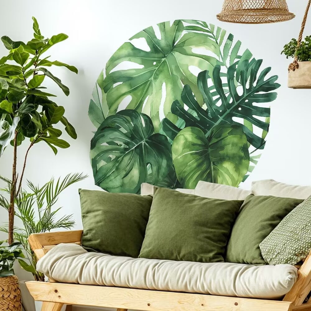 Large plant decals, leaf decals, leaf posters, bathroom glass decals ...