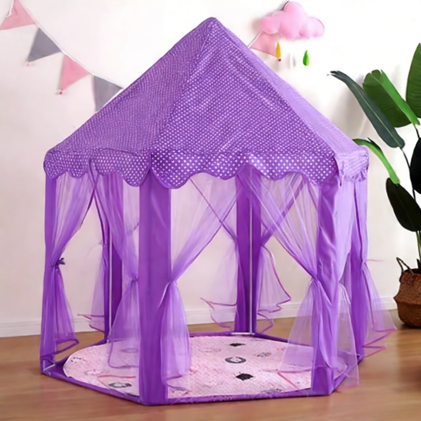 Large princess style hexagonal tent, 55" x 53", elegant hexagonal tent ...