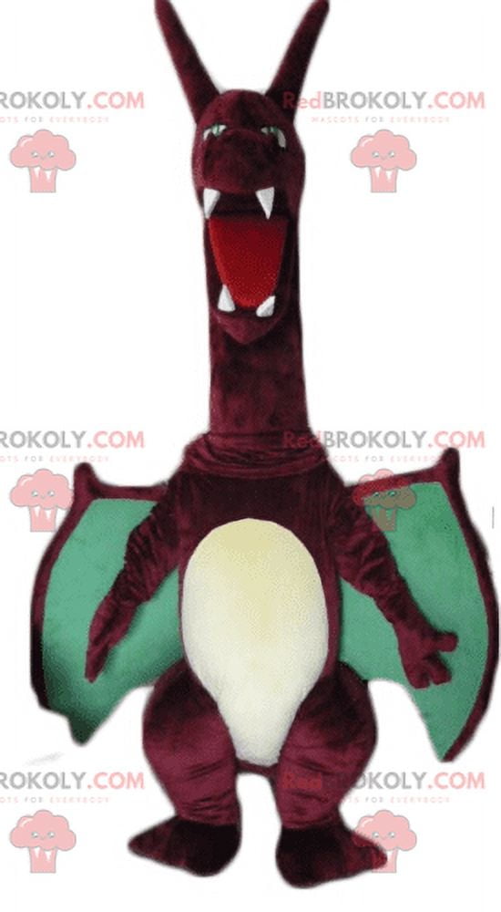Large red and green dragon REDBROKOLY mascot with large wings - Walmart.com