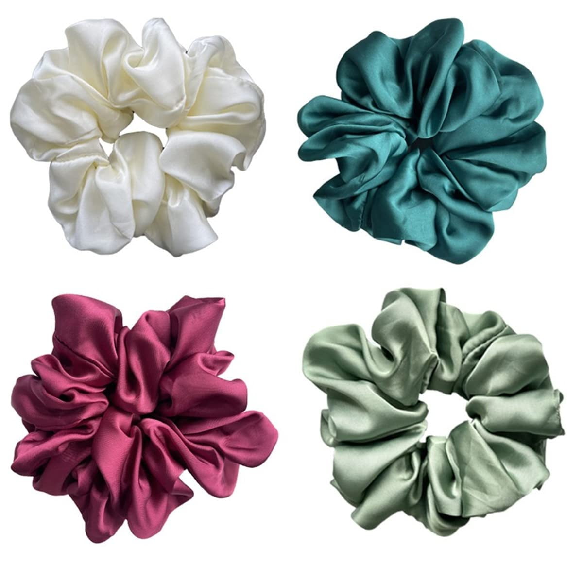 Large satin Scrunchies XL Silk Oversized Scrunchie for Thick long Hair ...