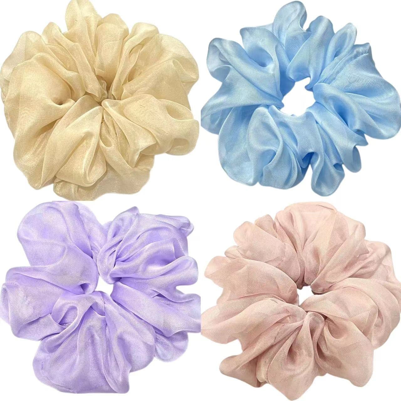 Large satin Scrunchies XL Silk Oversized Scrunchie for Thick long Hair ...