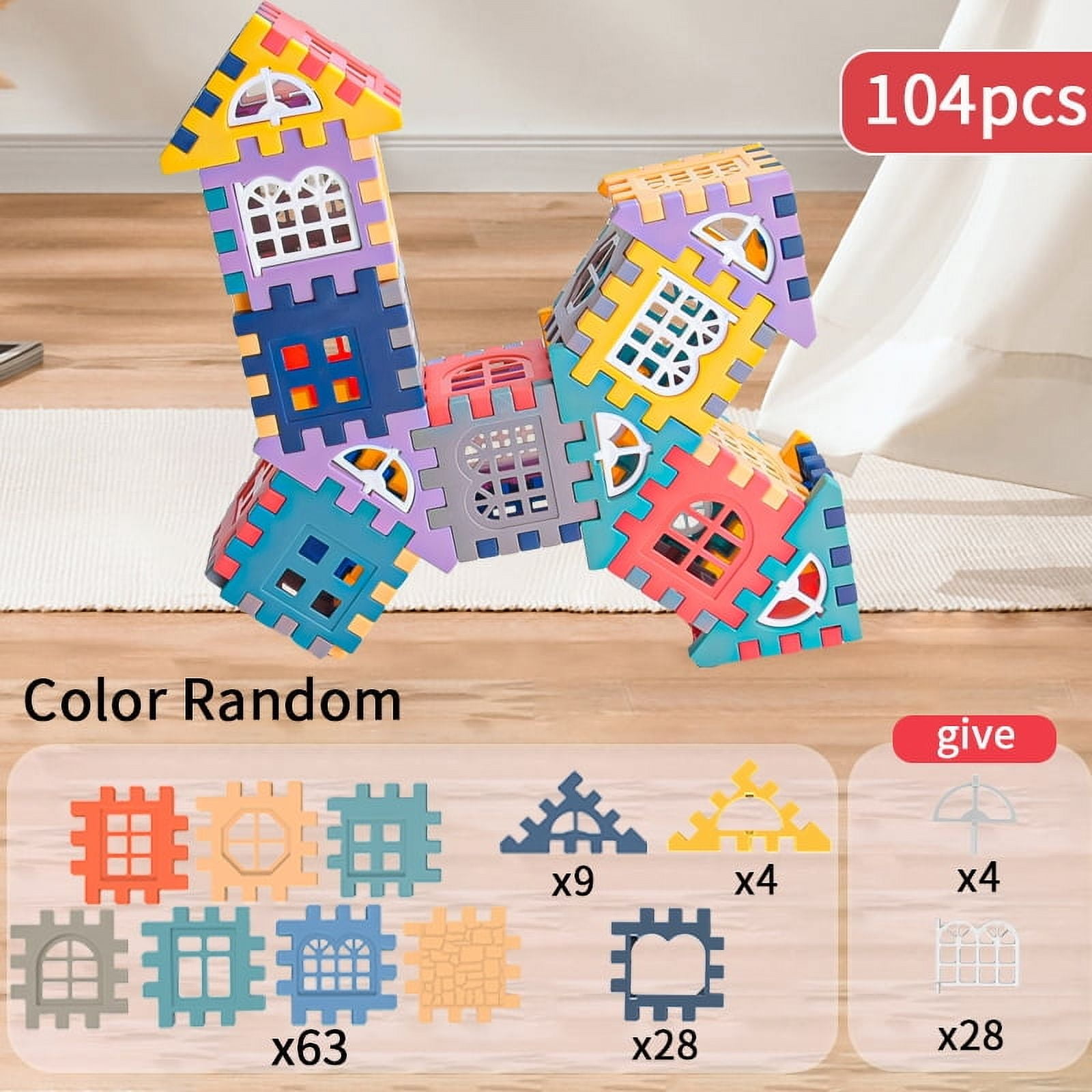 Large scale house building block simulation window design, kindergarten ...