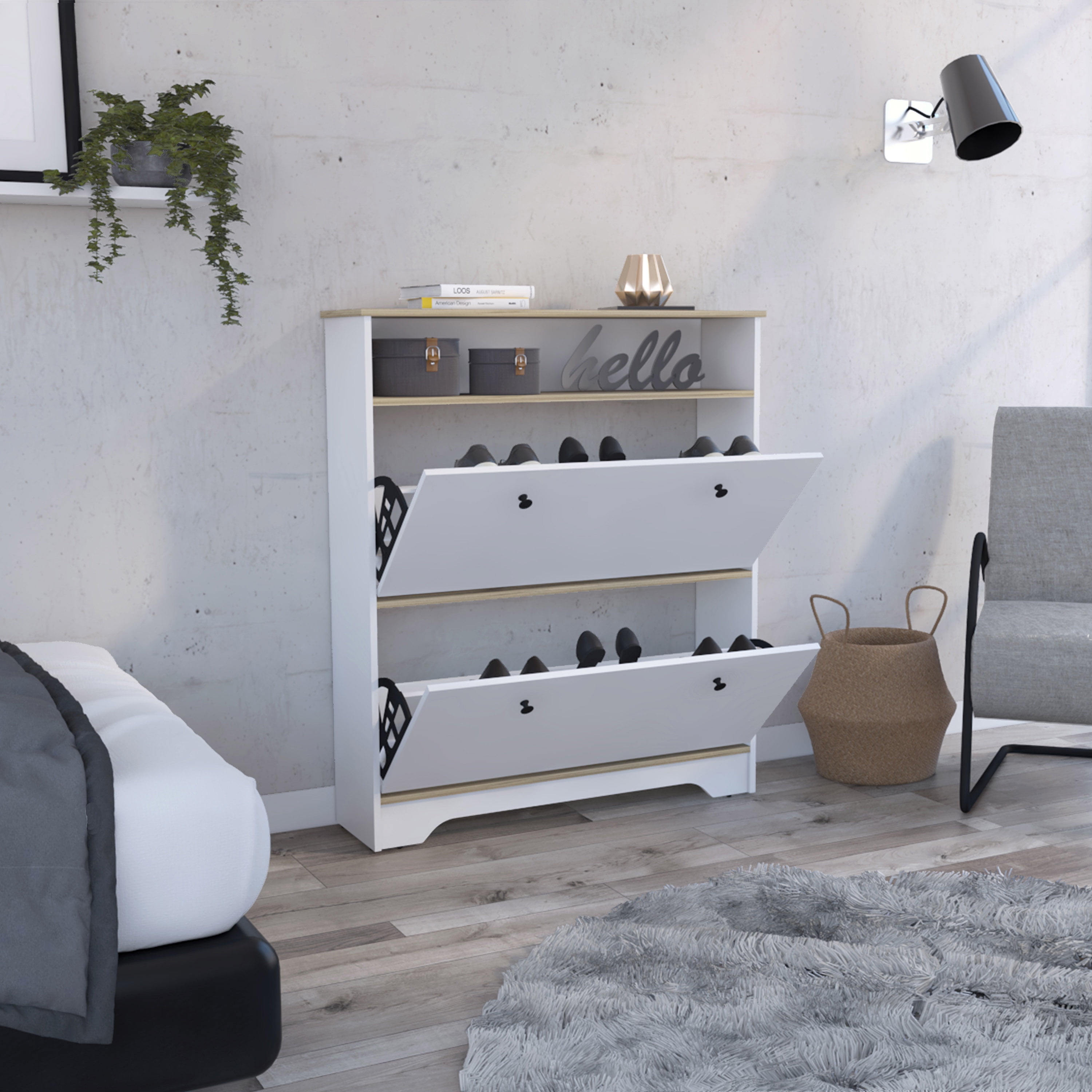 Large size Shoe Cabinet,Free Standing Tipping Bucket Shoe Rack ...