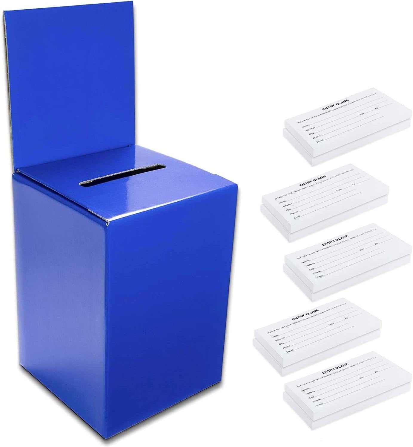 Large thick cardboard raffle Ballot Box 9.5"H x 6.5"W x 6.5"D Charity ...