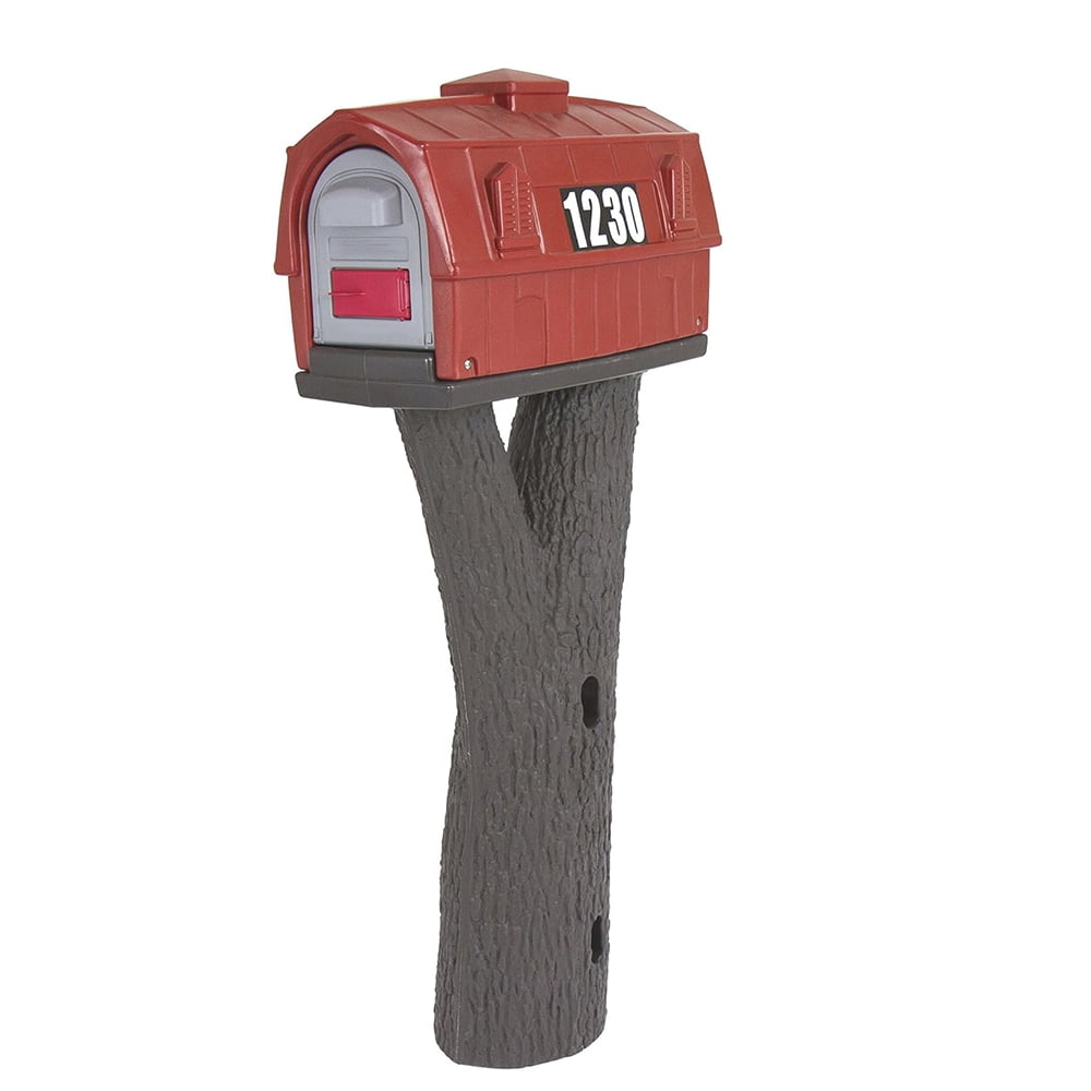 Large traditional Plastic Residential Mailbox, Post Mount Combo Kit ...