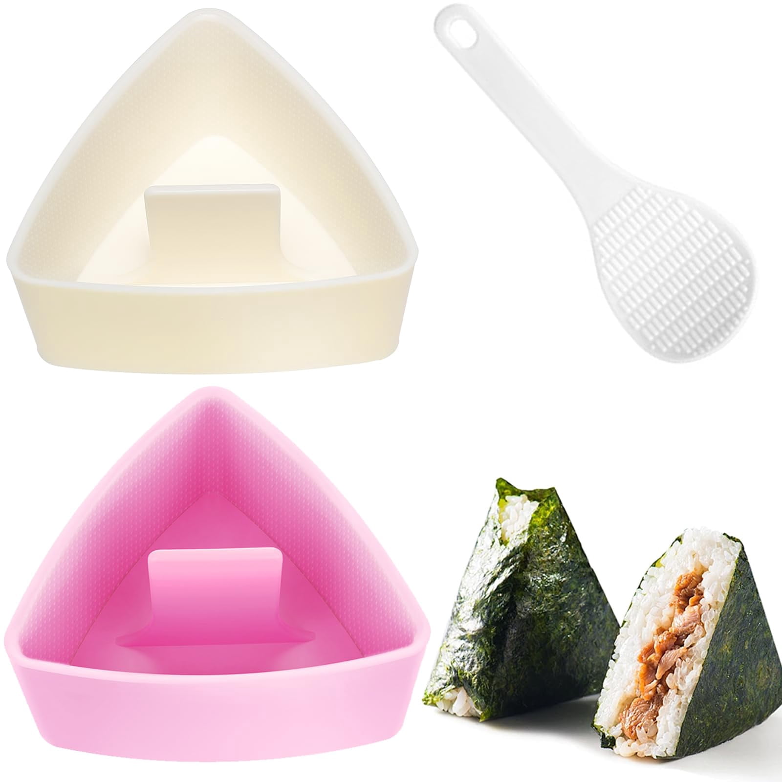 Large triangle onigiri mold, 2 pack japanese rice ball maker sushi kit ...