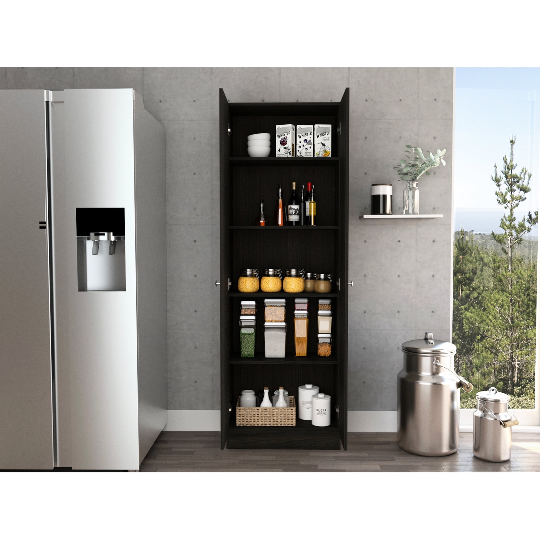 Large two - door black storage | Store your things safely in a five ...