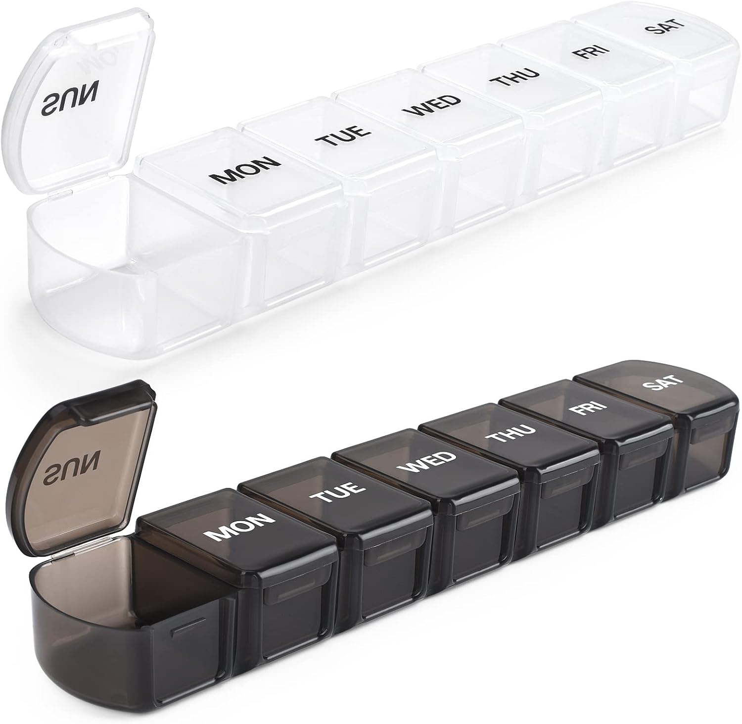 Large weekly pill storage box for 2 pieces, daily vitamin box for 7 ...
