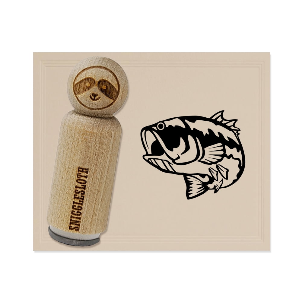 Largemouth Bass Fish Fishing Rubber Stamp for Scrapbooking Crafting ...