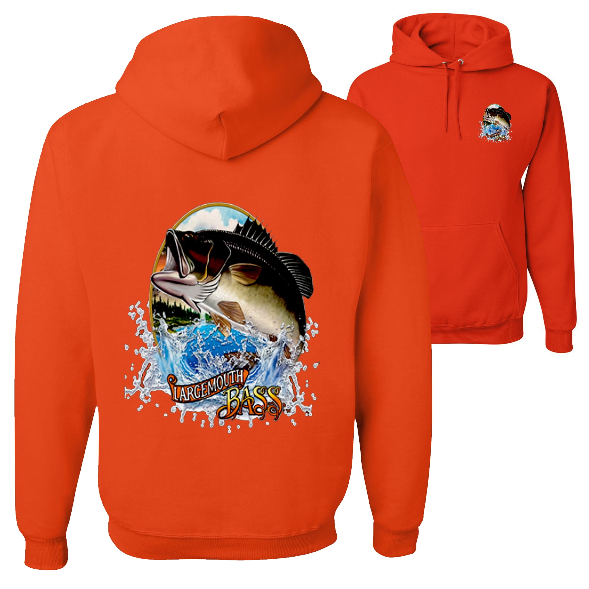 Largemouth Bass Fish Fishling Lovers FRONT AND BACK Mens Hoodies ...