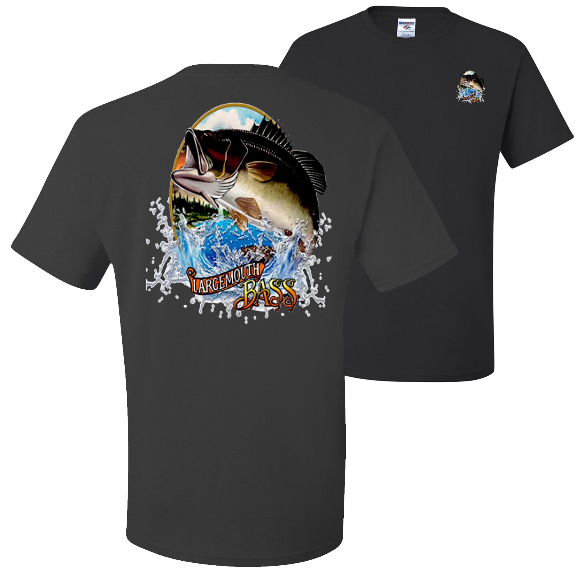 Largemouth Bass Fish Fishling Lovers FRONT AND BACK Mens T-shirts ...