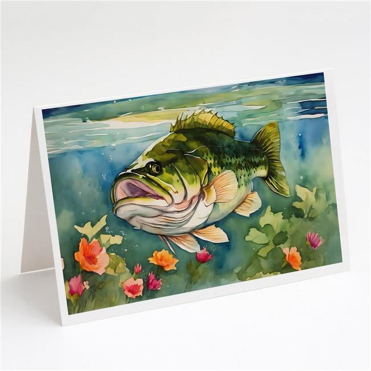 Largemouth Bass Greeting Cards Pack of 8 7 in x 5 in - Walmart.com