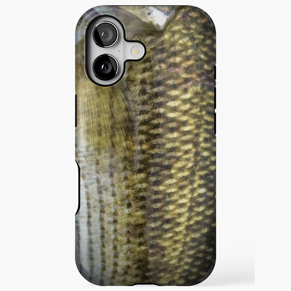 Largemouth Bass Scales Fishing Pattern Tough Phone Case with iPhone 11 ...