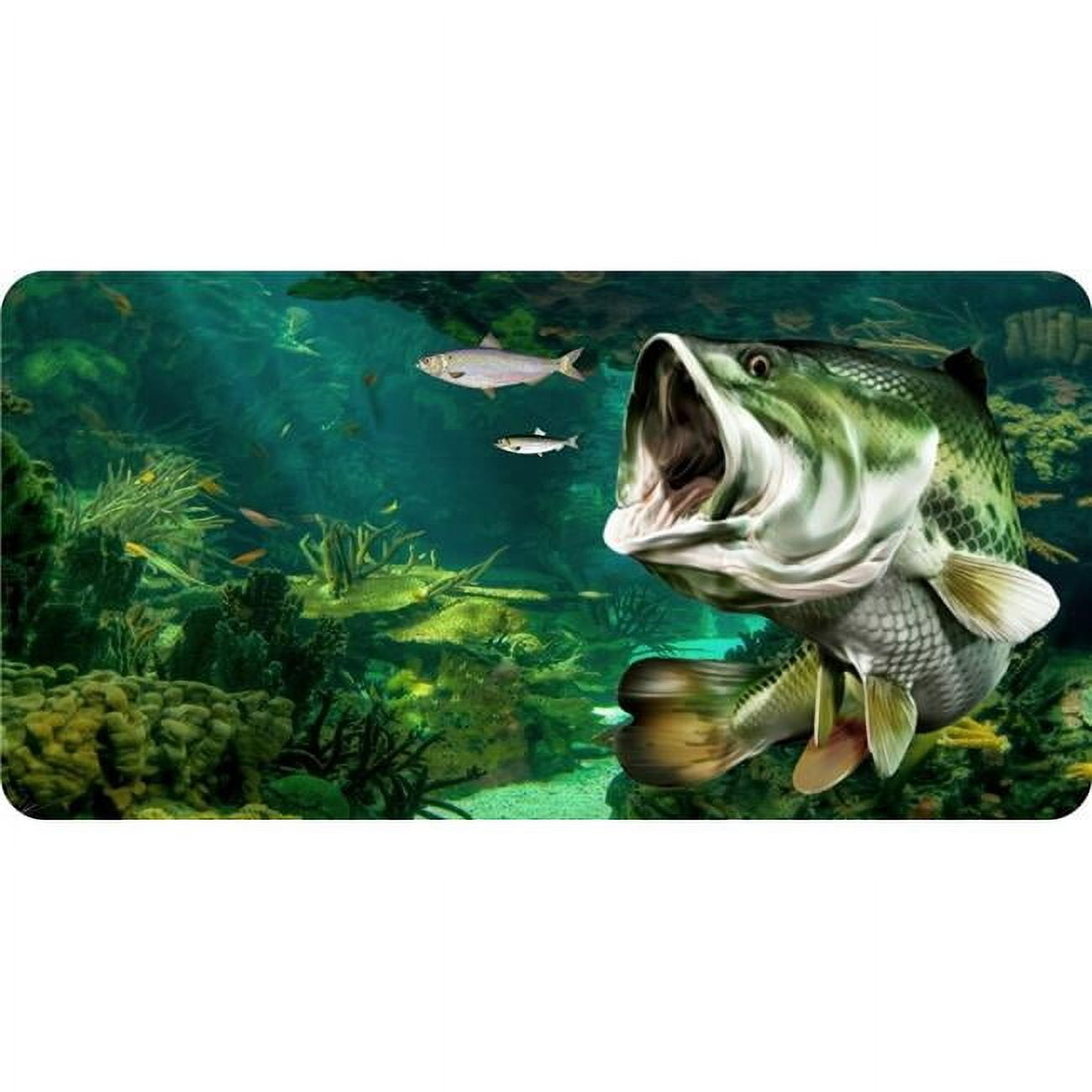 Largemouth Bass Underwater Photo License Plate - Walmart.com