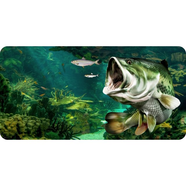 Largemouth Bass Underwater Photo License Plate - Walmart.com