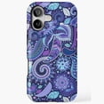 Purple Paisley Quilted Style Pattern Case for iPhone 17 16 15 14 13 12 ...