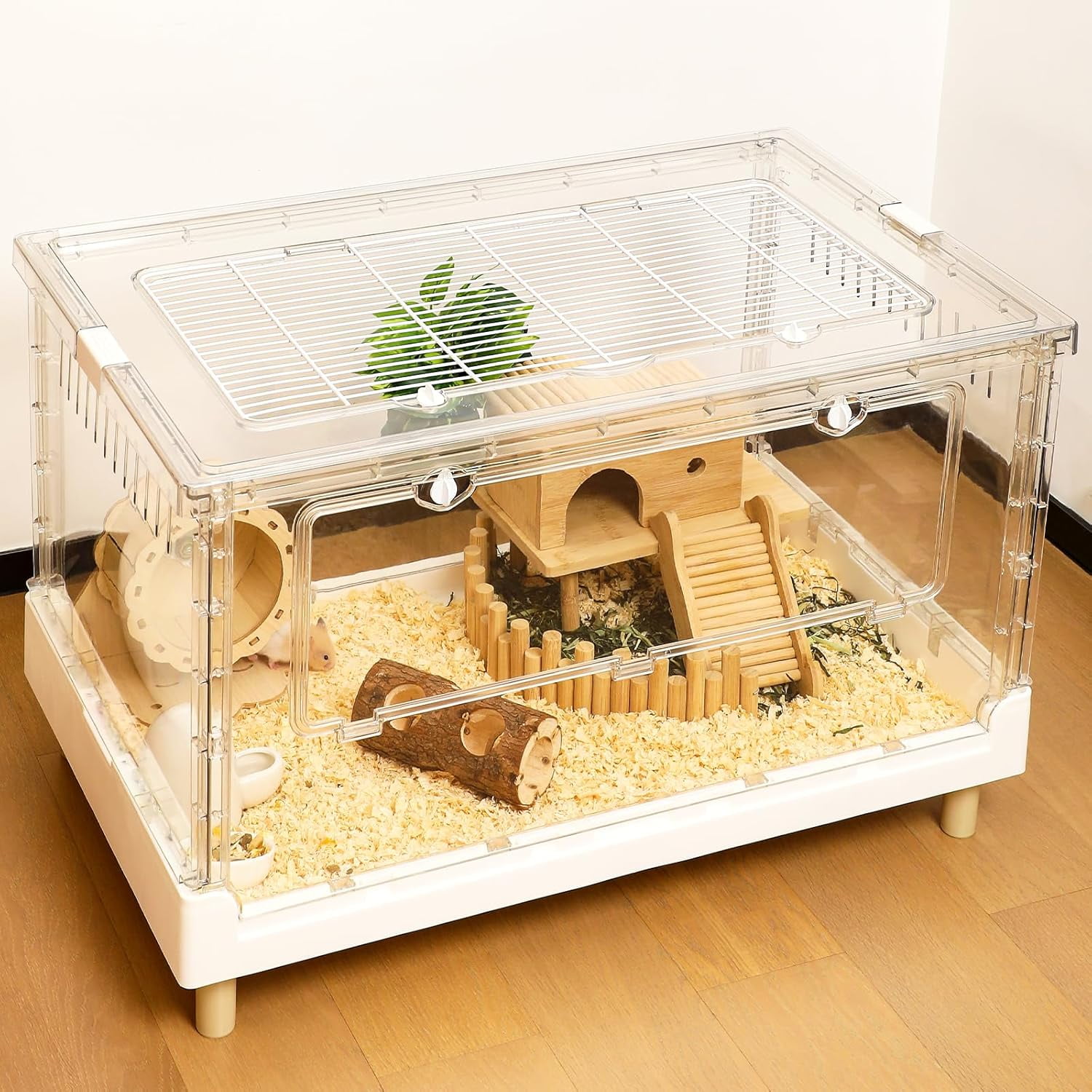 Larger Acrylic Transparent Hamster Cage - Small Animal Cage for Guinea ...
