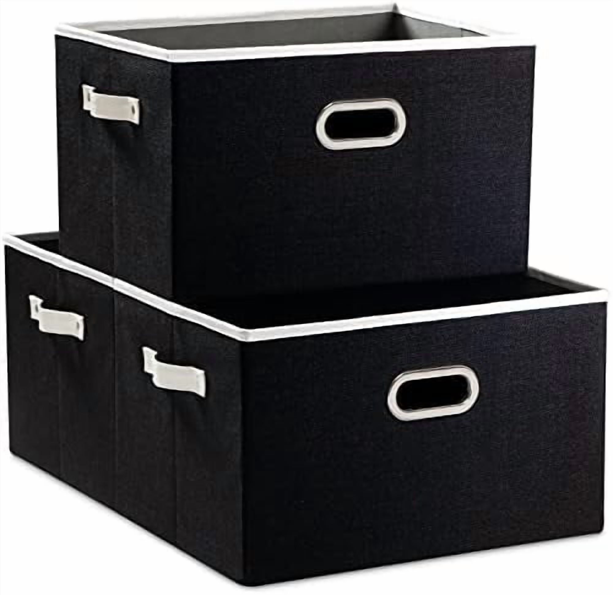 Larger Collapsible Storage Bins for Closet [3-pack] Decorative Linen ...