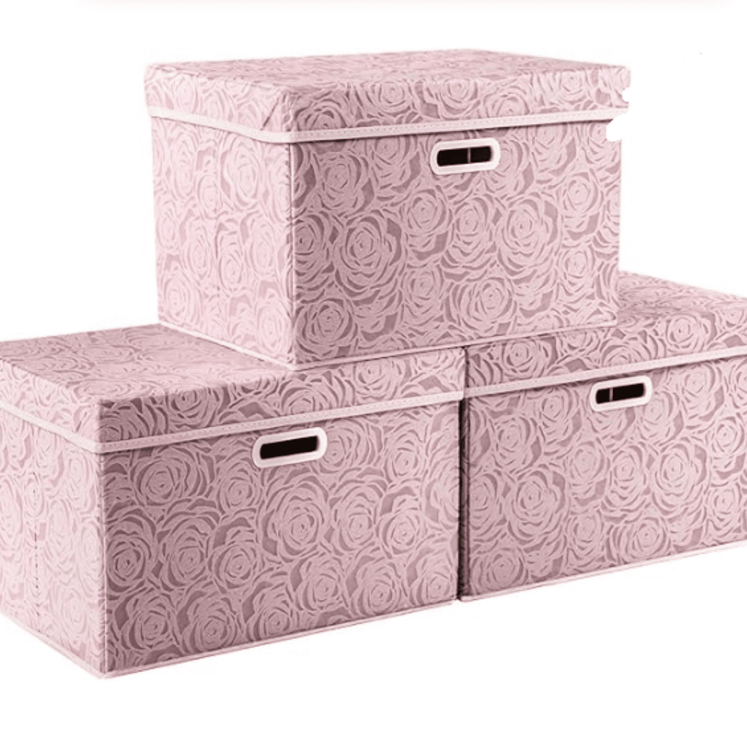 Larger Collapsible Storage Boxes with Lids Fabric Decorative Bins Cubes ...