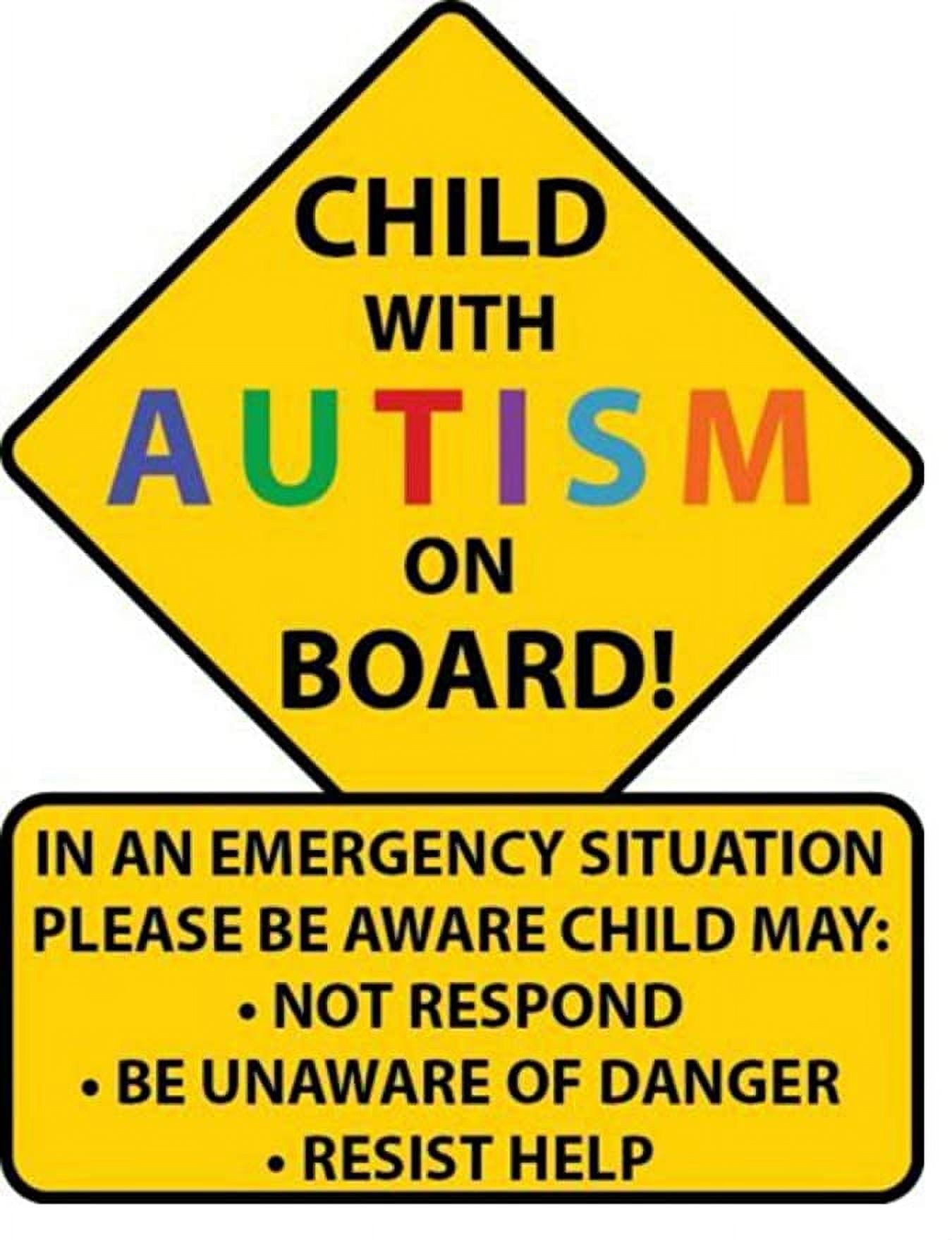(Larger Dimension/Better Visibility/Reflective) Child with Autism on ...