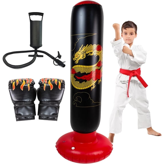 Larger Inflatable Punching Bag for with Boxing Gloves,Tall 66 Inch ...