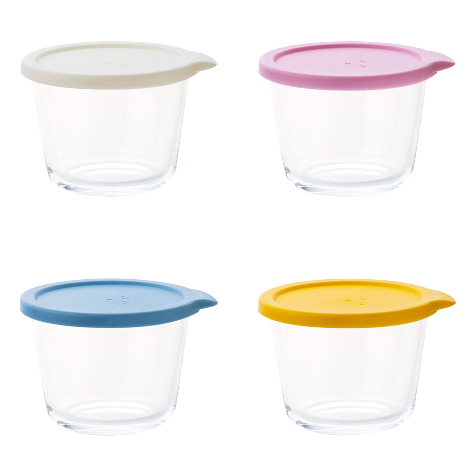 Largr Glass Bowl with Lid, 10 oz Mini Prep Bowls for Spices Seasonings ...
