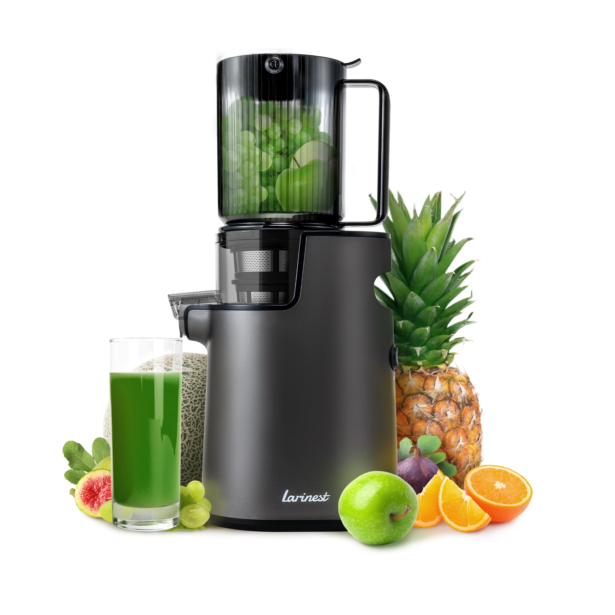 "Larinest Cold Press Electric Juicer, Slow Masticating, 4"" Chute ...