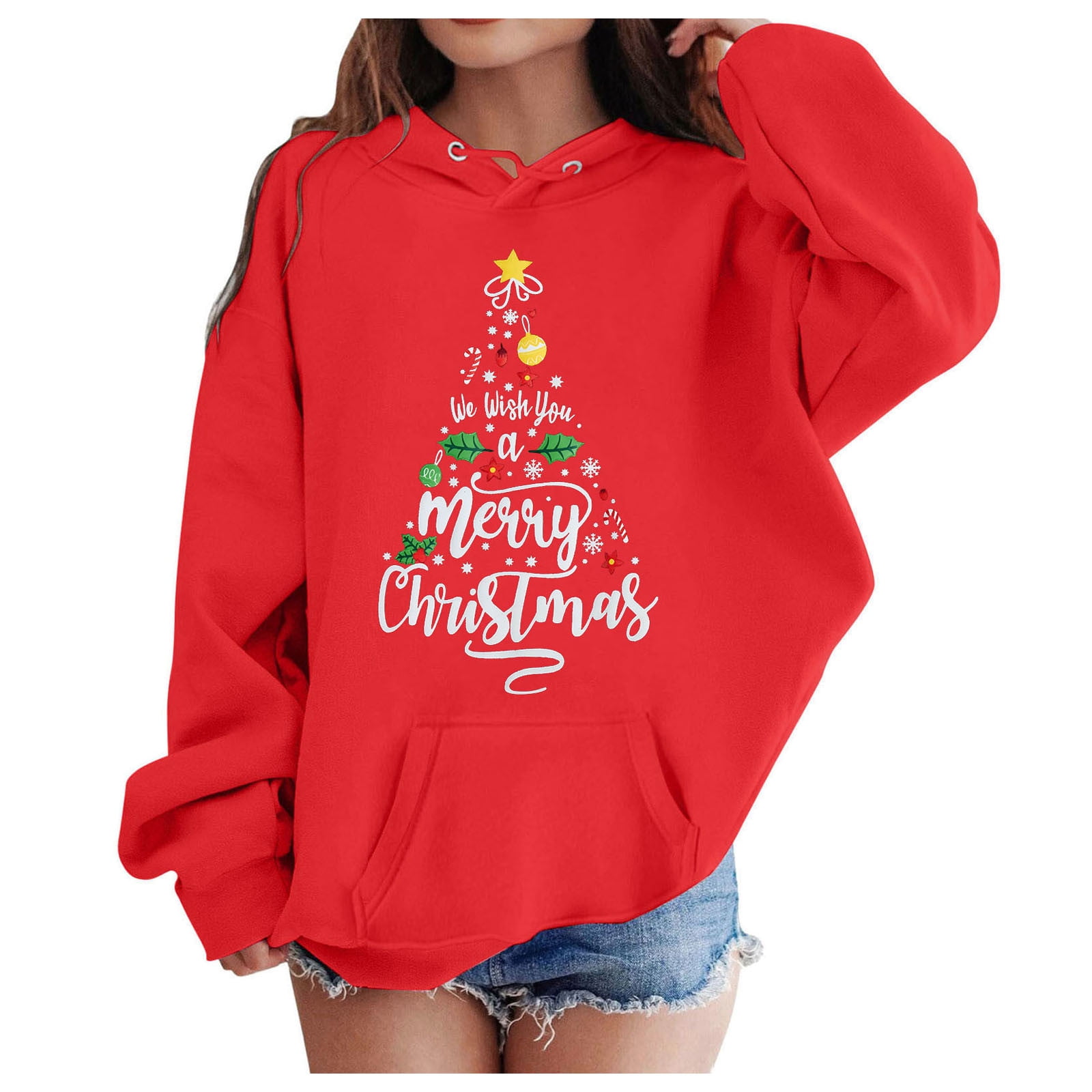 Larisalt White Hoodie Sweaters For Girls Kid Girl Christmas Hoodie ...