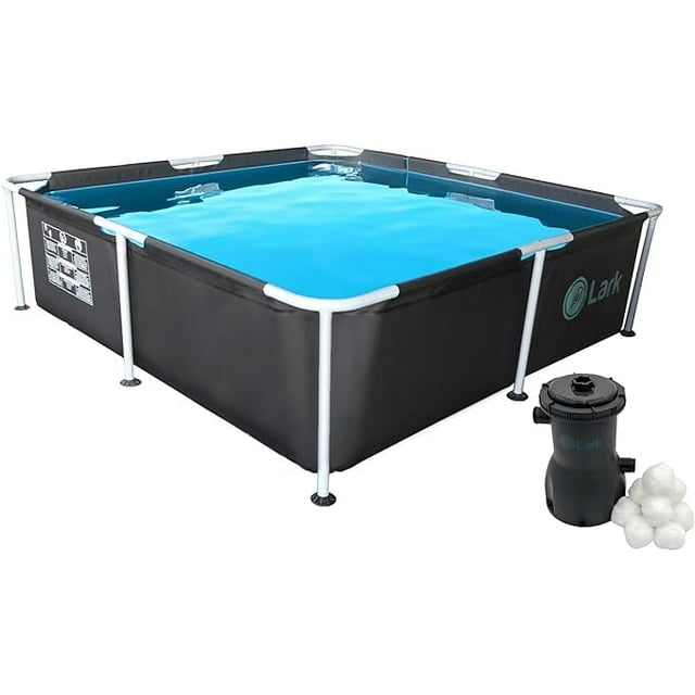 "Lark Fast Set Outdoor 7' x 24"" Square Metal Frame Swimming Pool with ...