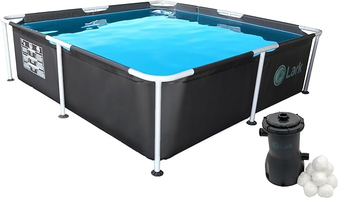 "Lark Fast Set Outdoor 7' x 24"" Square Metal Frame Swimming Pool with ...