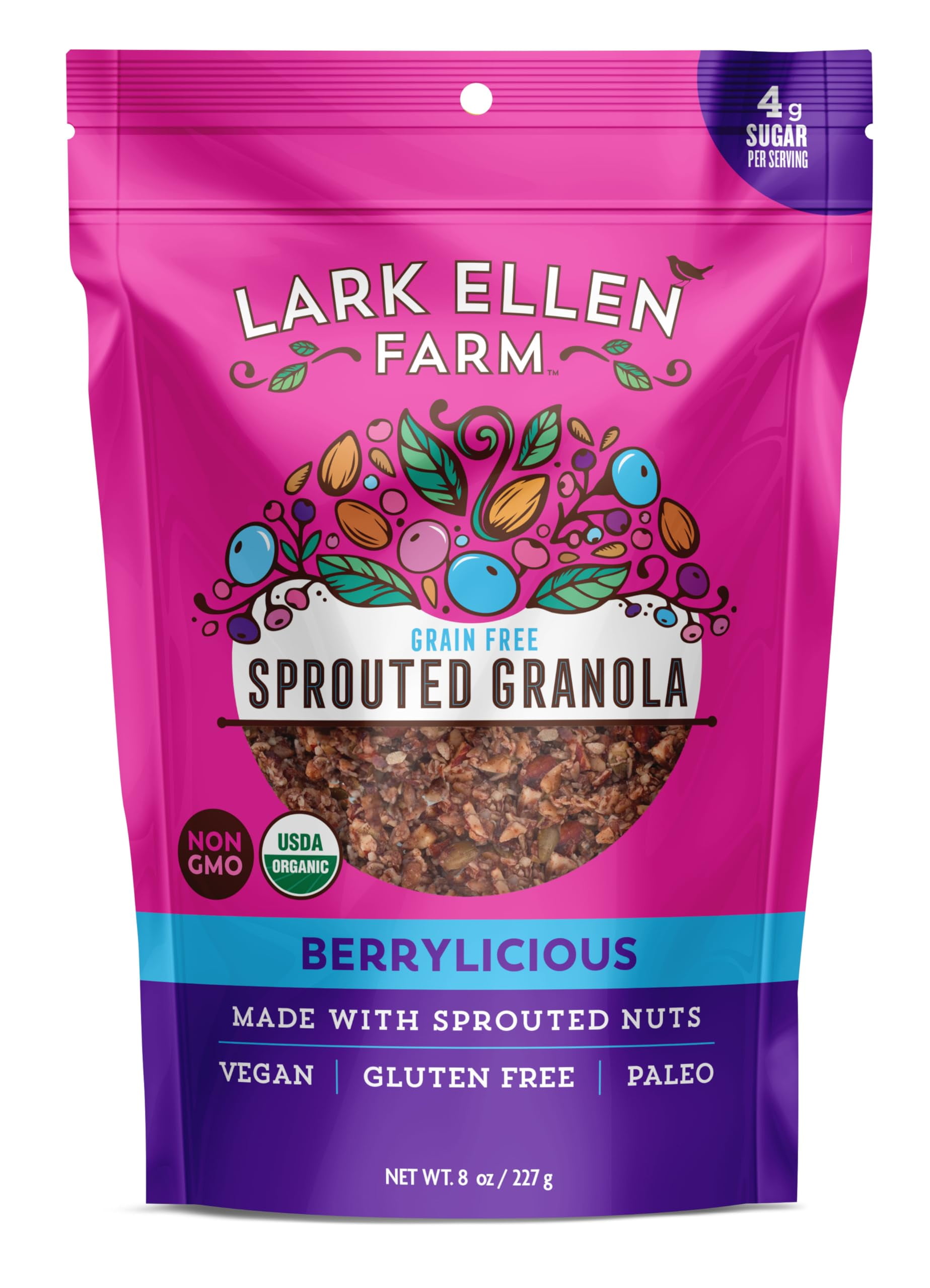 Lark Ellen Farm Berrylicious IEF31 Granola Clusters: Raw, Organic ...