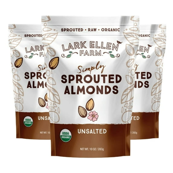 Lark Ellen Farm Organic Sprouted Almonds, Unsalted – USDA Organic, Raw ...