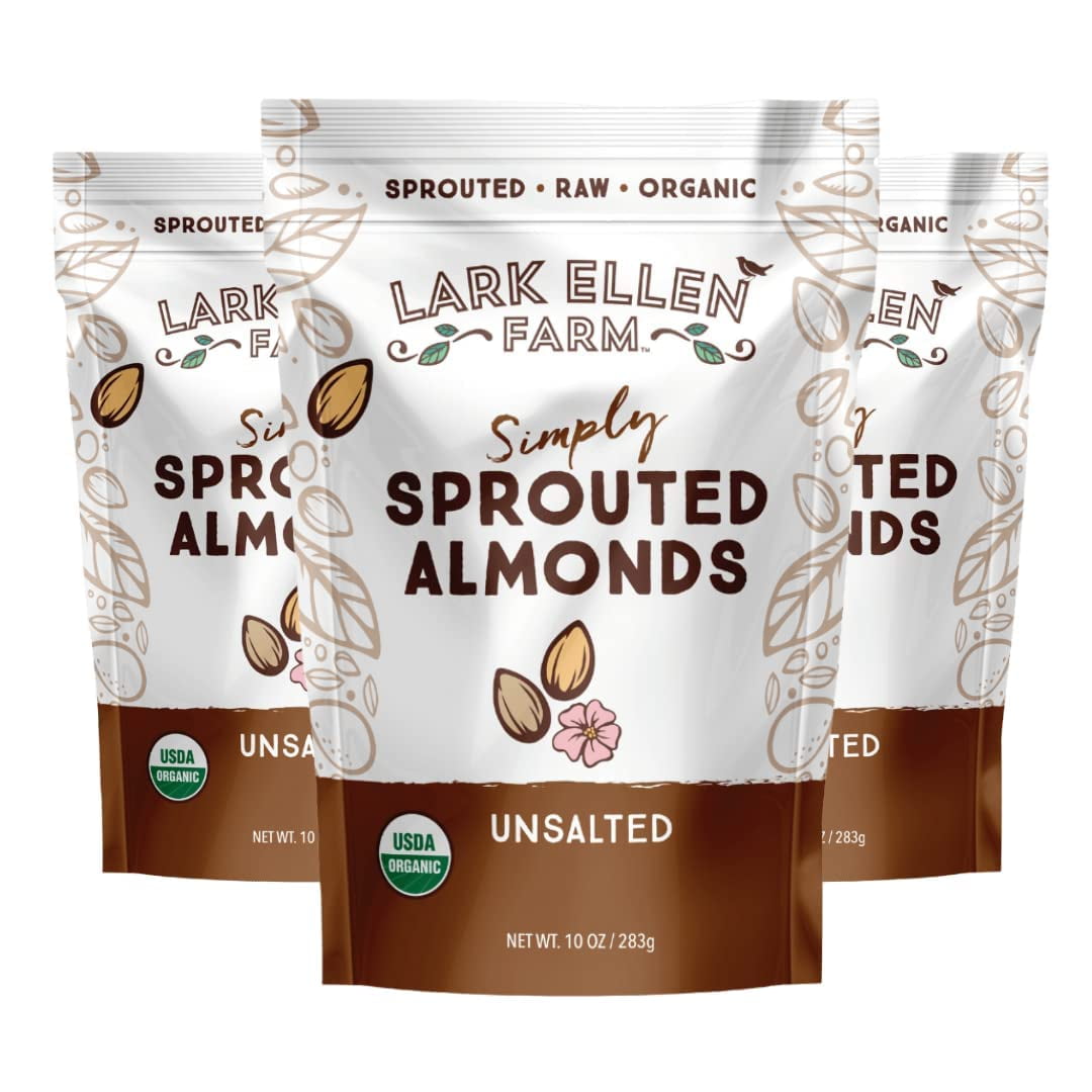 Lark Ellen Farm Raw DEF29 Almonds, Sprouted Unsalted, Steam Pasteurized ...