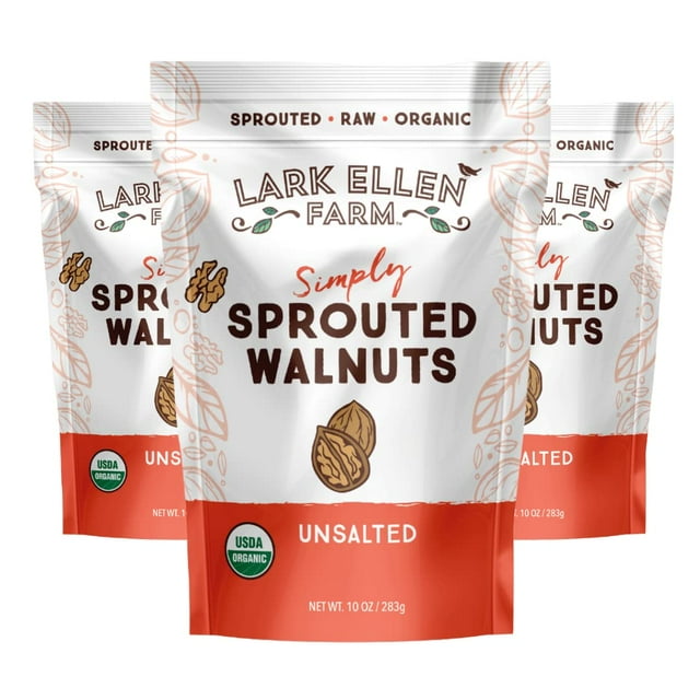 Lark Ellen FarmUnsalted Walnuts, Raw Sprouted Healthy Snack, Keto ...