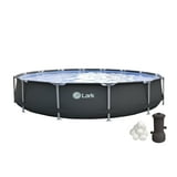 "Lark Large 14' x 33"" Rustproof Fiberglass Frame Above Ground Pool ...